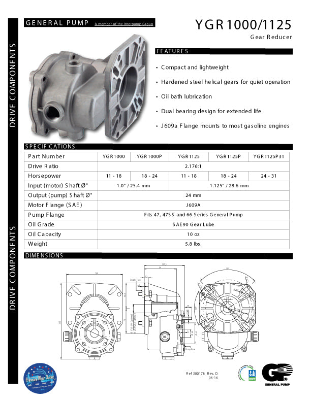 GEAR REDUCERS by GENERAL PUMP – North American Pressure Wash Outlet